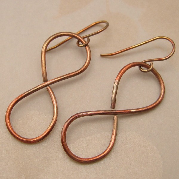 Earrings, Oxidized Copper Figure Eight, 8, Metal Jewelry, Metalwork ...