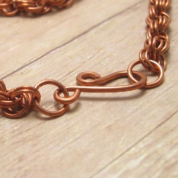Copper Necklace, Double Spiral Chain Mail, Chain Maille Metalwork ...