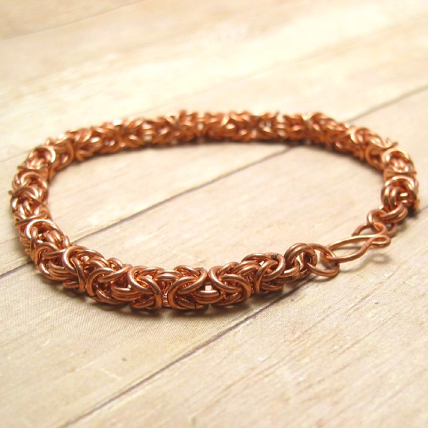 Copper Chain Mail Bracelet, Byzantine, Handmade Chain Maille Metal ...