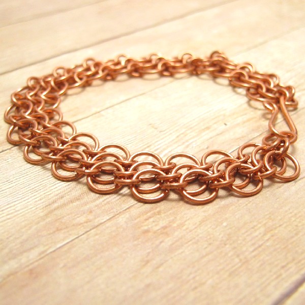 Copper Chain Mail Bracelet, Women's Metal Chain Maille Jewelry ...