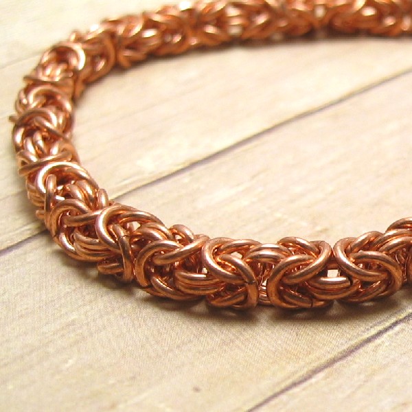 Copper Chain Mail Bracelet, Byzantine, Handmade Chain Maille Metal ...