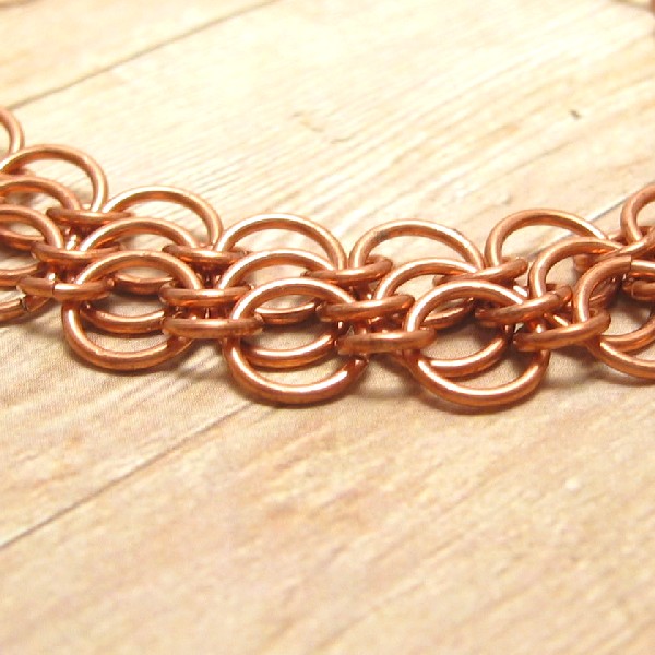 Copper Chain Mail Bracelet, Women's Metal Chain Maille Jewelry ...